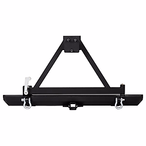 TYMMC Rear Bumper with Tire Carrier & D-Ring Fits YJ & TJ (Black, Iron Steel),Fast delivery,Support for adaptive queries
