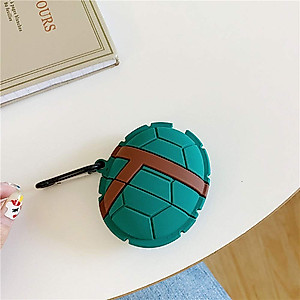 Rertnocnf Compatible with Earbuds Case Airpods 1 & 2, 3D Vivid Distinctive Turtle Shell Design Kids Girls Women Cute Animal Wireless Earphone Soft Silicone Shockproof Protector Hook