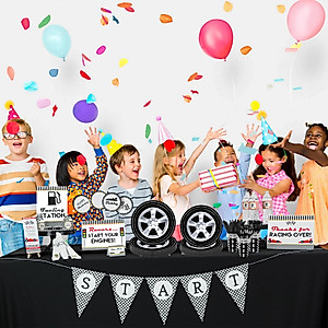 QIYANPAX 168 PCS Race Car Birthday Party Decorations Cars Birthday Party Supplies Includes Plates, Napkins, Cups, Cutlery for Kids Boys Birthday Party Decorations, Serves 24