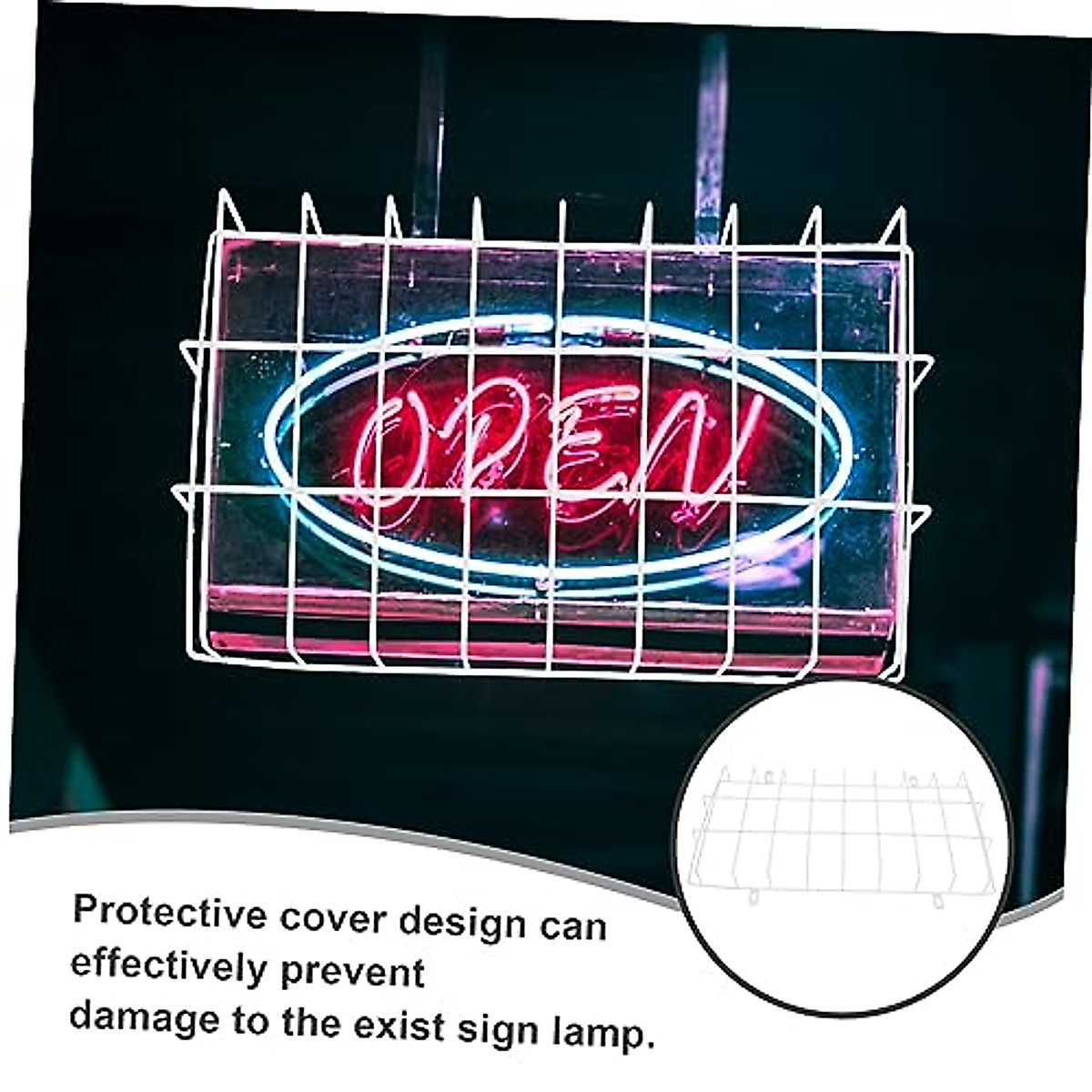 IWOWHERO Exit Sign Protective Guard Exit Sign Wall Covers White Wrought Iron Metal Emergency Light Wire Cover Metal Emergency Light Protective Cover