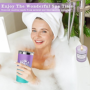 HULASO Mothers Day Gifts for Mom from Daughter, Fun Birthday Gifts for Mom Women with 20 Oz Tumbler Mothers Day Cards Canvas Tote Bag Scented Candle Makeup Bag Cute Acrylic Plaque Sign