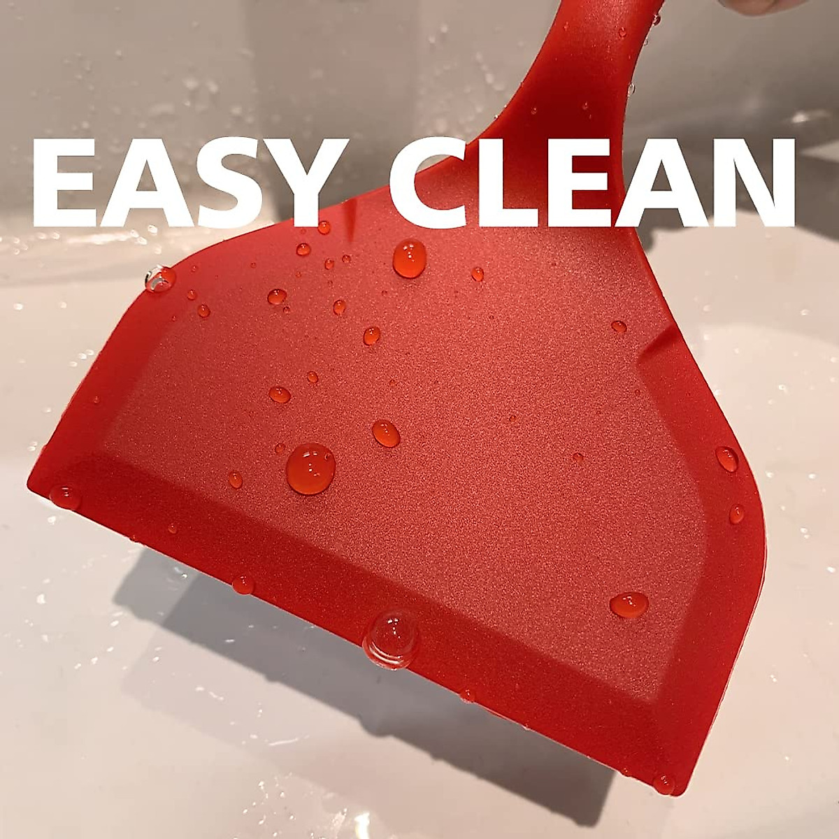 Silicone Tamagoyaki Spatula Japanese Omelette Spatula Wide Silicone Pancake Spatula Nonstick Heat-Resistant Pancake Shovel for Egg, Fish, Burgers, Steak and Pizza，Black