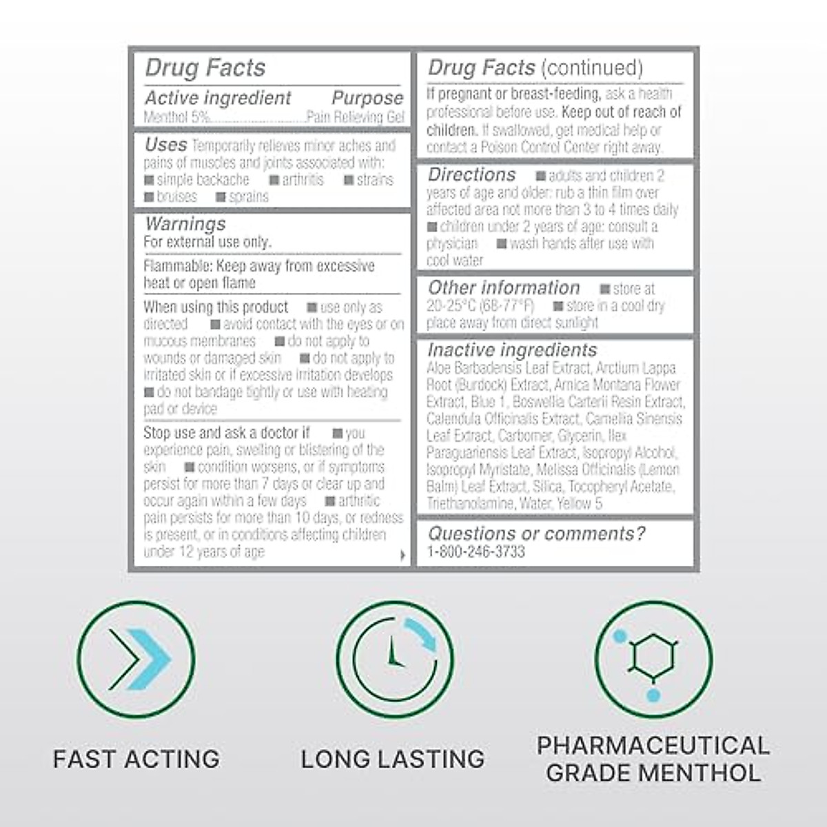 Biofreeze 13566 Professional Menthol Roll-On Pain-Relieving Gel 3 FL oz Green, Backache, Strains, Bruises, & Sprains, Pack of 3