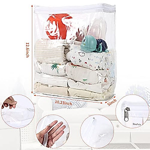 GXaryFulin Clear Storage Bags, Vinyl Storage Bags for Sweaters, Clothes, Blankets 12.6x10.23x5 Inch Set of 5