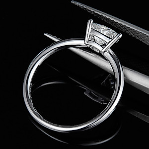 VIKI LYNN 1ct Moissanite Ring Triangle-cut Sterling Silver Wedding Engagement Anniversary Thin Band Ring for Women