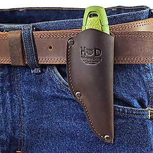 Hide & Drink, Thick Leather Mora Knife Sheath w/Snap and Loop, for (2-3 inches) Long Blades, Handmade Includes 101 Year Warranty :: Bourbon Brown