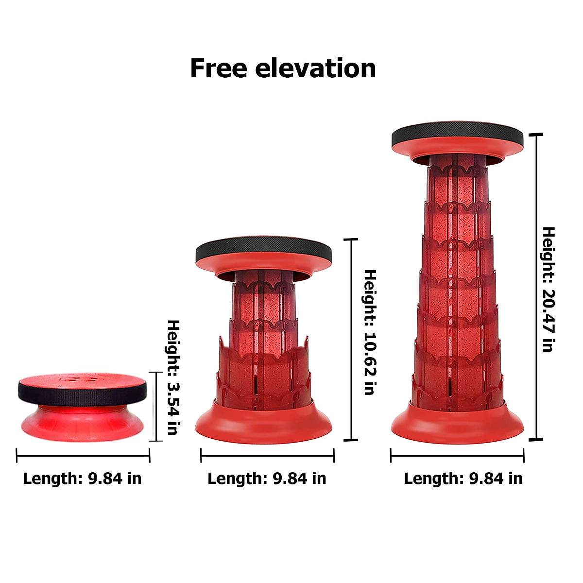 Nxxcli Folding Stool Retractable Portable Seat Lightweight Portable Stool Adjustable Heightened Stool Folding Stools, Fishing Hiking BBQ Travel Outdoor Indoor Foldable Telescoping Stool