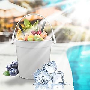 XIAOL Plastic Cocktail Buckets for Drinks Anything But A Cup Party Ideas 32oz Reusable Punch Bowls 5Pack 1 Liter Ice Bucket Smoothie Bucket