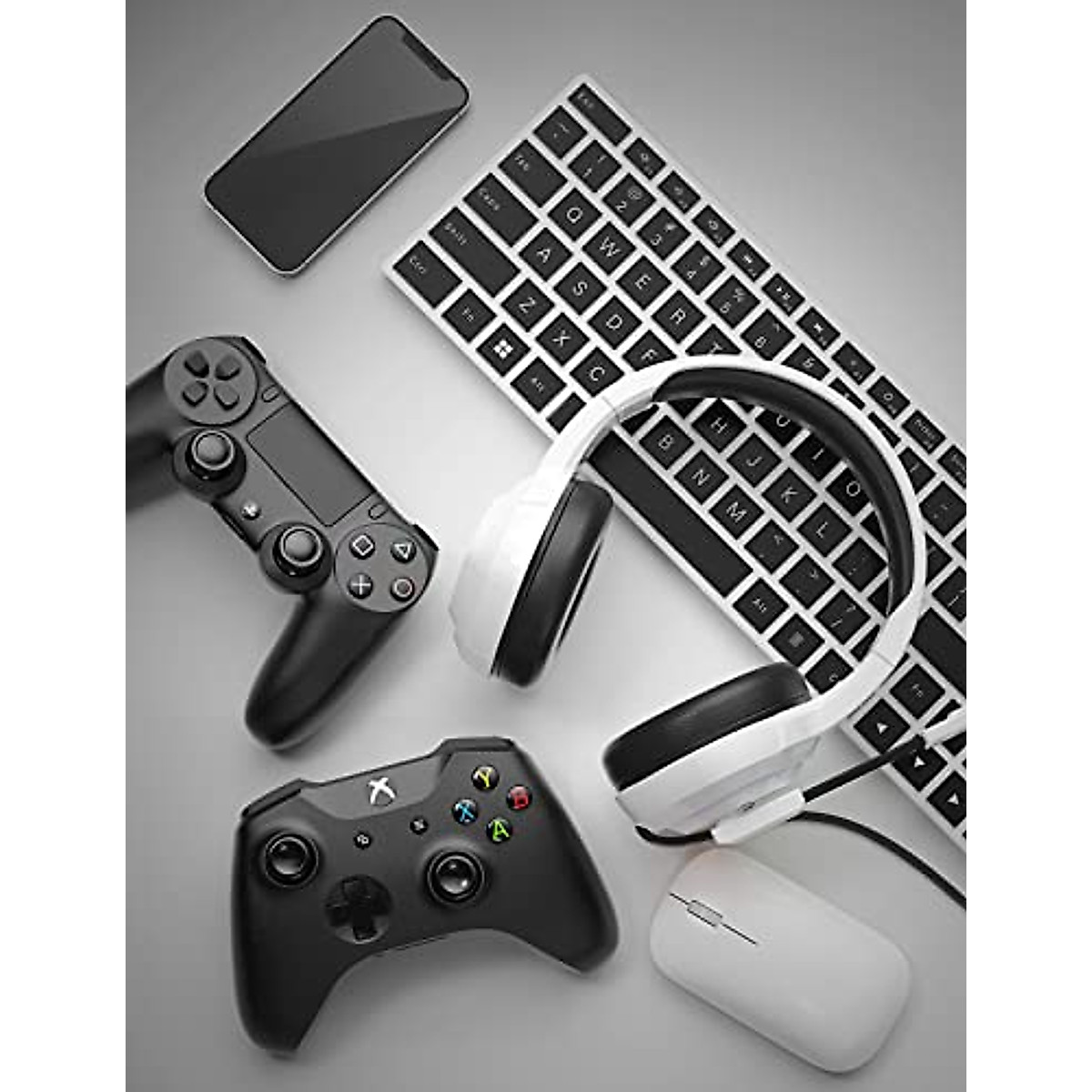 ZIUMIER Z66 White Gaming Headset with Microphone, Wired Over-Ear Headphone for PC PS4 PS5 Xbox One Controller, RGB LED Light, Bass Surround Sound