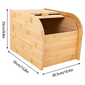 KONKENIE 10kg/22lbs Bamboo Rice Storage Container Wooden Cereal Grain Soybean Flour Storage Dispenser Rice Container Box with Sliding Lid & Measuring Cup for Home Kitchen Restaurant (22Lbs)