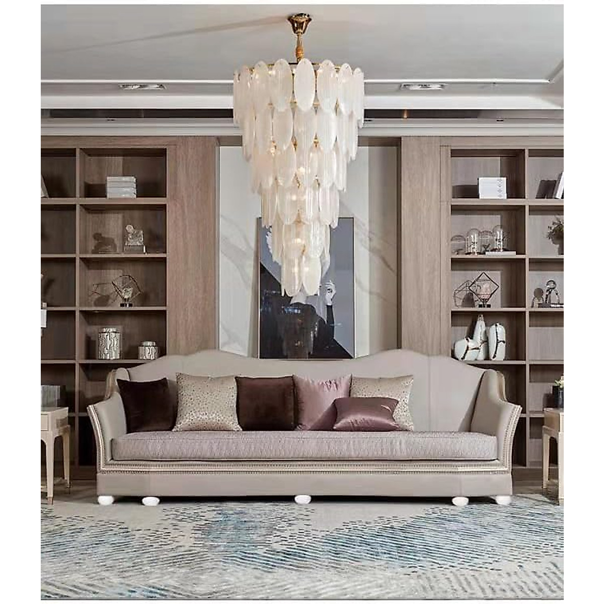 Mysummer 4PCS White Round Bun Feet Wood Sofa Legs Solid Wood Furniture Legs for Cabinet Sofa Ottoman TV Stand Loveseat Dresser