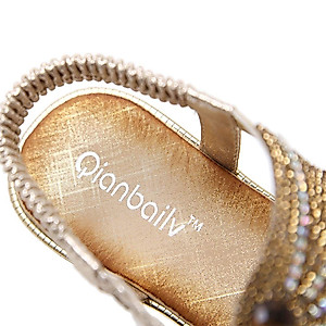 Aniywn Ladies Sandals Bohemia Flip Flops Sandals Summer Casual Comfortable Crystal t-Strap Thong Sandals