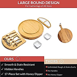 Round Cheese and Charcuterie Board Set - 13", Round Charcuterie Board, Bamboo Cheese Board and Knife Set, Beautiful Charcuterie Gift for Mom, Round Cheese Board Set, Circle Charcuterie Board Round