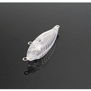 10PCS Unpainted Lure Blanks 2.64g 5cm with Special Eye Fishing Eye Crankbait Simulation Blank Body Clear Hard Baits Trout Salmon Minnow Lure Popper Lures Topwater Freshwater 8267 Special Eye