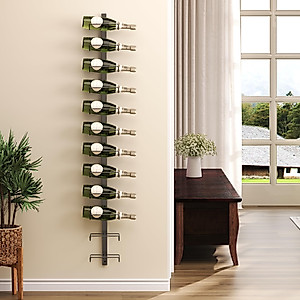 Wall Wine Rack for 12 Wine Bottles, Detachable Wine Storage Organizer, Wall Mount Wine Bottle Display Holder Towel Rack Used As One or Four, for Kitchen, Pantry, Dining Room, Bar, Wine Cellar
