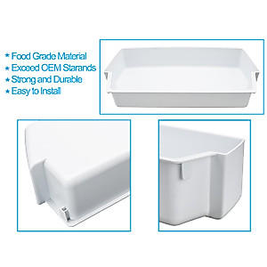 Siwdoy (Pack of 3) 2187172 Door Shelf Bin Compatible with Whirlpool Kenmore Amana Refrigerator Replaces WP2187172, 2187194K, AP3853103, PS328468, White