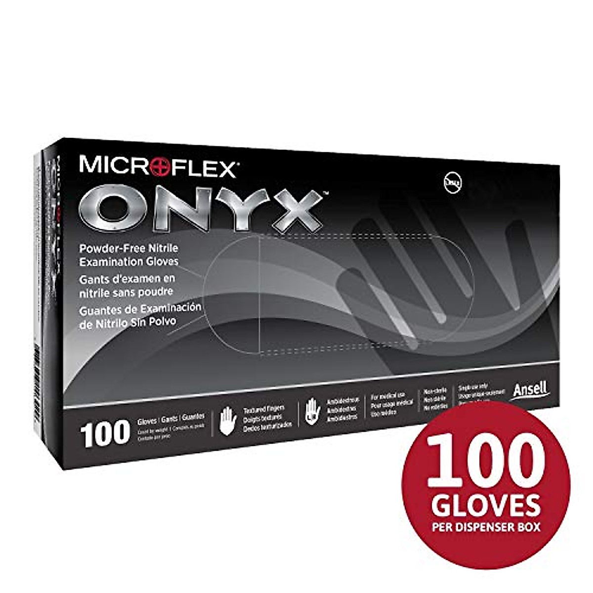 High Five Onyx Nitrile Exam Gloves, X-Large, 100 Gloves