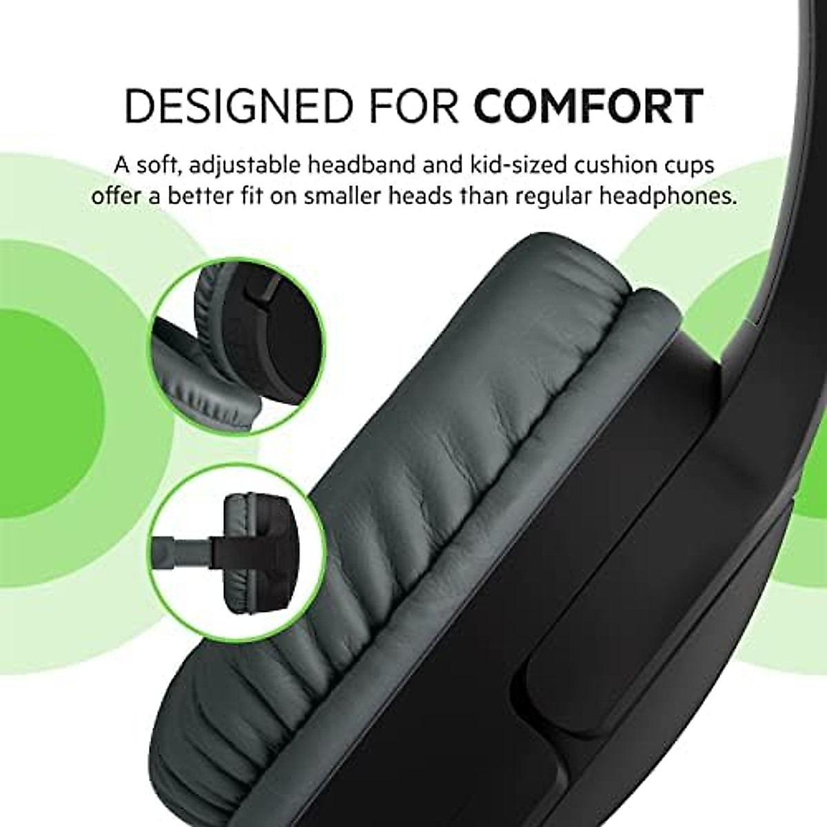 Belkin SoundForm Mini - Wireless Bluetooth Headphones for Kids with 30H Battery Life, 85dB Safe Volume Limit, Built-in Microphone - Kids On-Ear Earphones for iPhone, iPad, Fire Tablet & More - Black