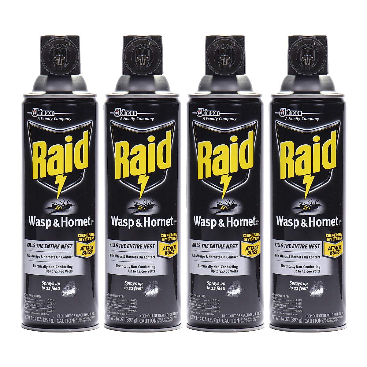 Raid Wasp Hornet Killer Spray (14 Ounce (Pack of 4))