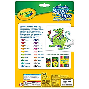 Crayola Super Tips Markers, Coloring Book Markers, 20 count