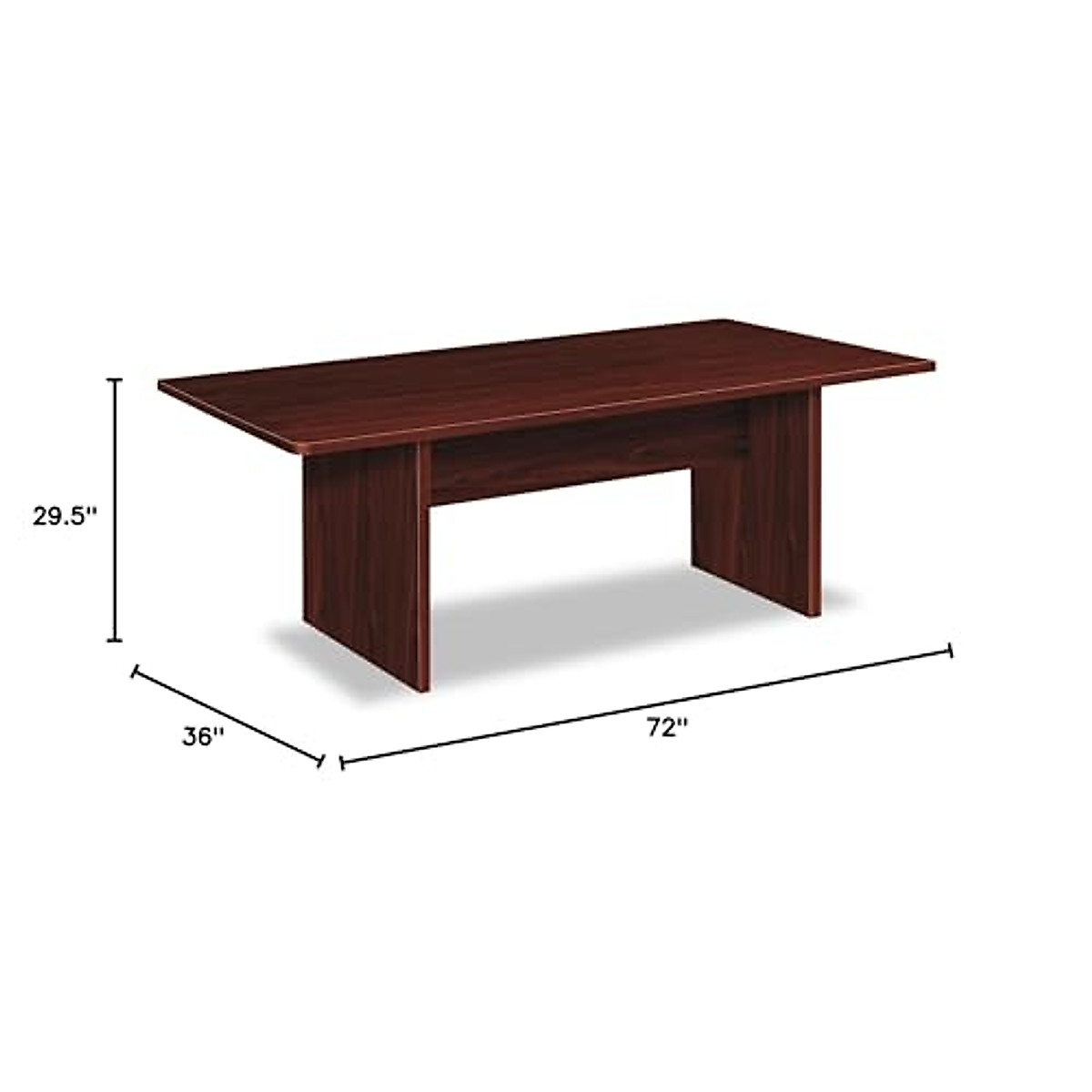 HON BL Series Conference Table , Rectangle , Flat Edge Profile , Slab Base , 72"W x 36"D , Mahogany Finish