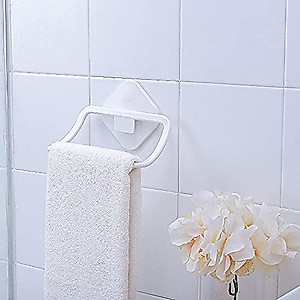 OGRAFF Towel Ring 1 Piece of Pure White Bathroom Towel Ring, Non-Perforated Paste Type Non-Marking Hand Towel Ring, Kitchen and Bathroom Hanging Rag Rack