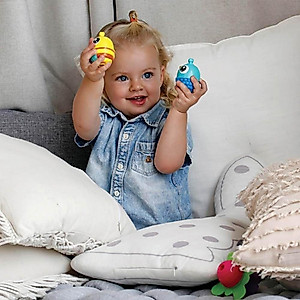 Lalaboom My First Step-by-Step Developmental Sensory 6 Piece Character Bead Activity Tube Set – Pop, Twist, Mix, and Stack— Montessori Method STEM Focus – Dishwasher Safe - Ages 10 Months+ - BL310