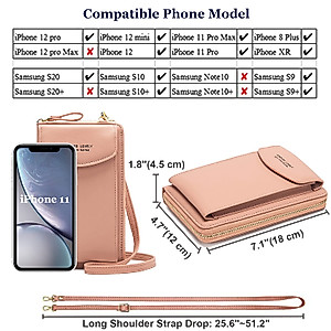 PAHVRION Small Crossbody Cell Phone Purse，Shoulder Bag with Strap for Women Cell Phone Purse Wallet with Credit Card Slots，Blue