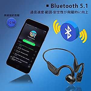 Yunnyp Wireless Bone Conduction Headphones, Ear Bluetooth Sport Headphones BT5. 1 Stereo Sports Earphone with Microphone Support TF Card
