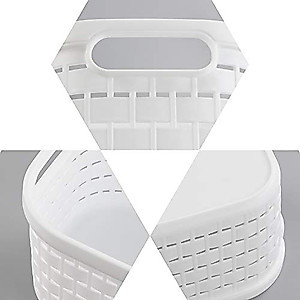 Sosody Plastic Storage Baskets with Handles, Small Weave Storage Baskets, White, 6 Packs