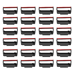 24-Pack ERC30 ERC-30 ERC 30 34 38 B/R Compatible Cash Register Ink Ribbon Used for ERC38 NK506 TM-U220 M188B, BTP-M300, GRC-220BR SBR-275 (Black and Red)