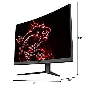 MSI Optix G32C4W 32" FHD Curved Gaming Monitor, 1500R, 165Hz, 1ms, AMD FreeSync (Optix G32C4W)