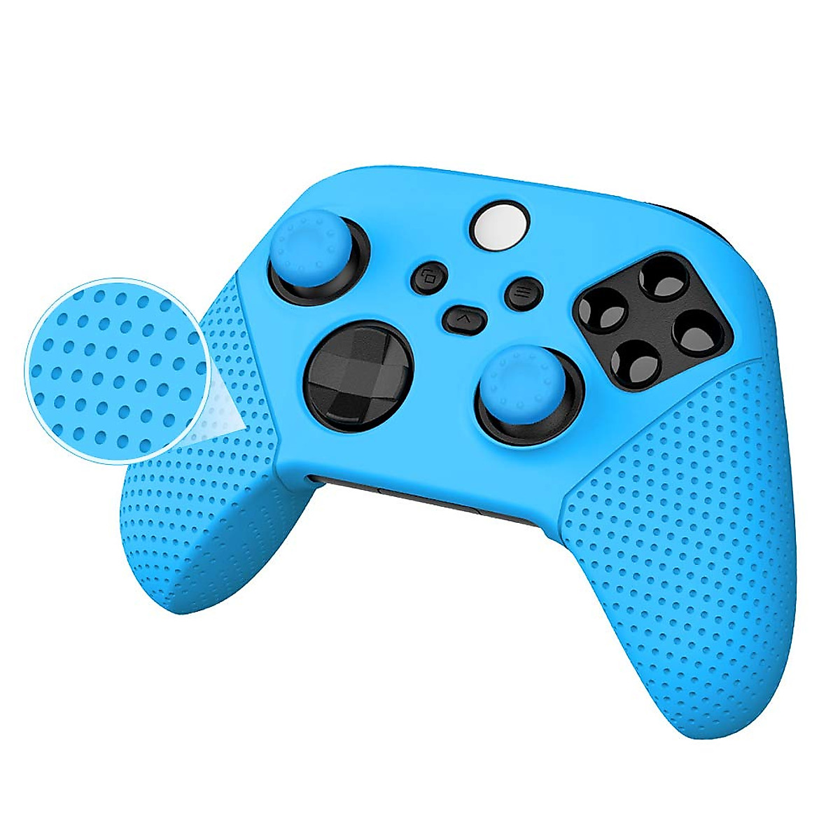 ECHZOVE Xbox Series X/S Controller Silicone Cover Case, Rubber Skin for Xbox Series X/S Controller with Thumb Grips - Blue