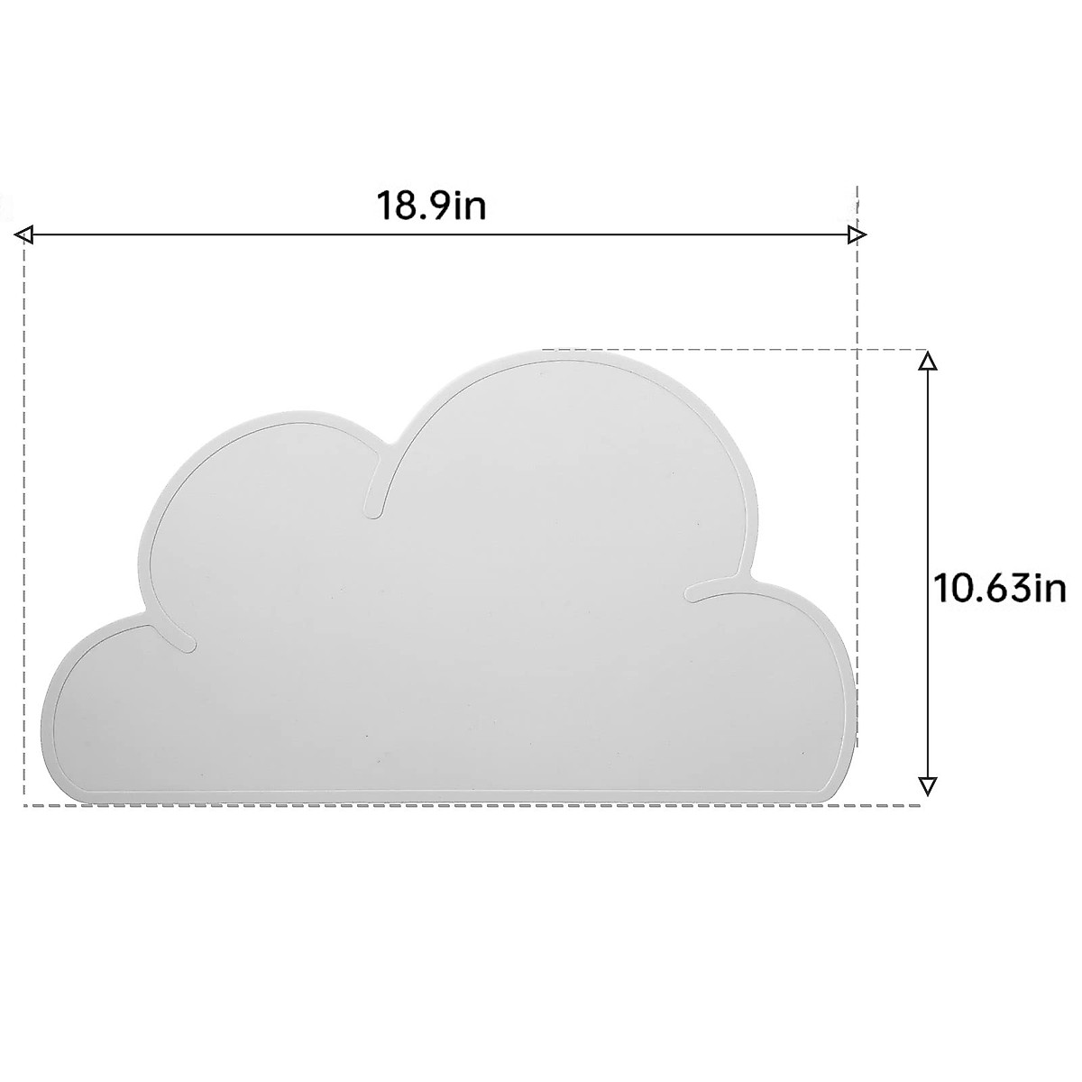 PandaEar 2 Pack Silicone Table Placemats Food Grade Mats for Kids Baby Toldder| BPA Free Non Slip Eating Table Mat Lightweight Portable with Unique Raised Edge (Blue Grey)