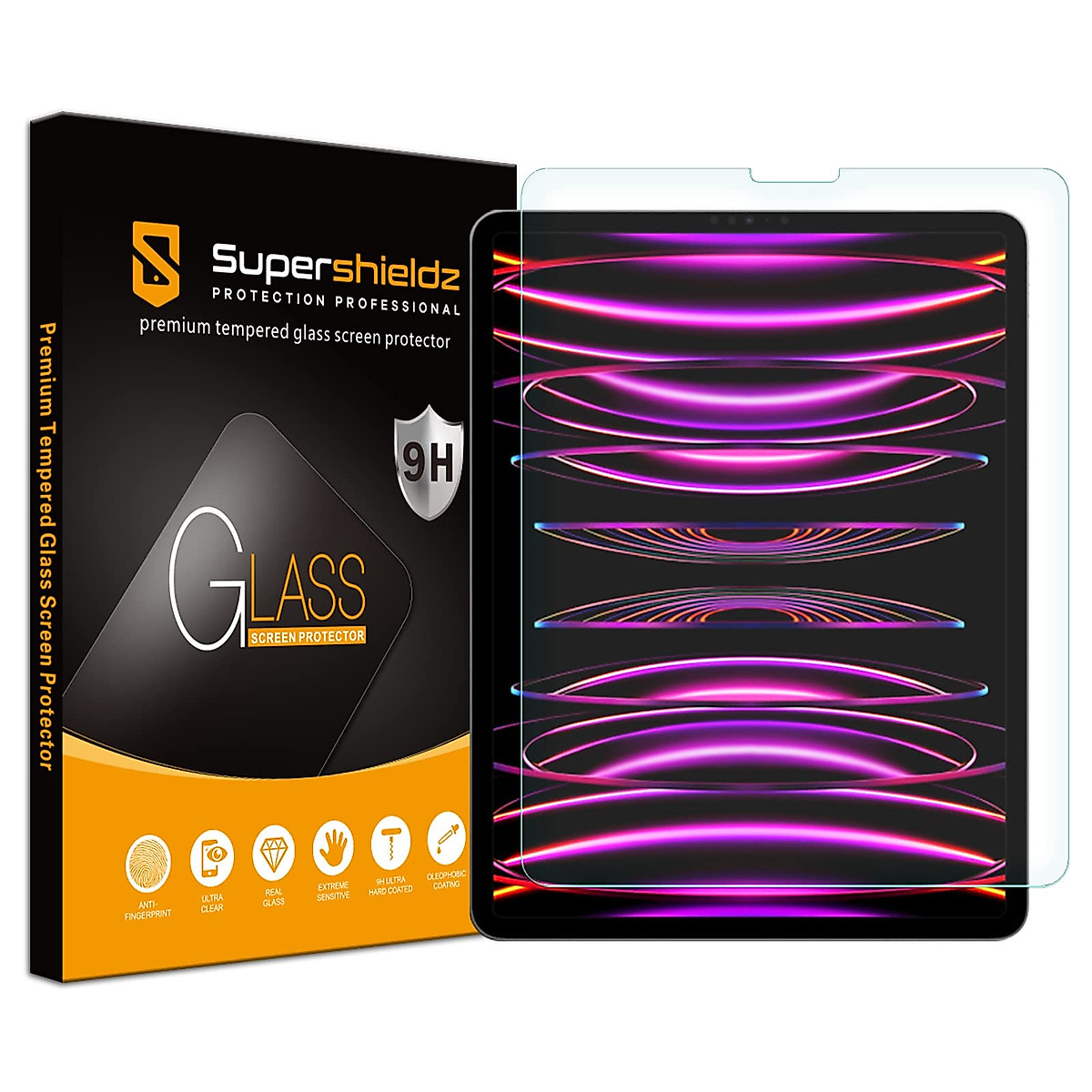 Supershieldz Designed for iPad Pro 12.9 inch (2018-2022, M2) - 6th/5th/4th/3rd Generation Tempered Glass Screen Protector, Anti Scratch, Bubble Free