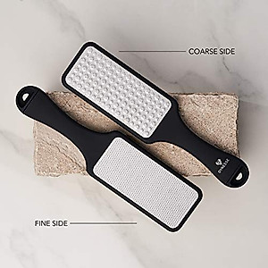 DYNESSE Pedicure Foot File. Professional 3-in-1 Callus Remover with Mini-File. No Risk of Injury. Laser-Cut. Stainless Steel. Scrubber. Reusable