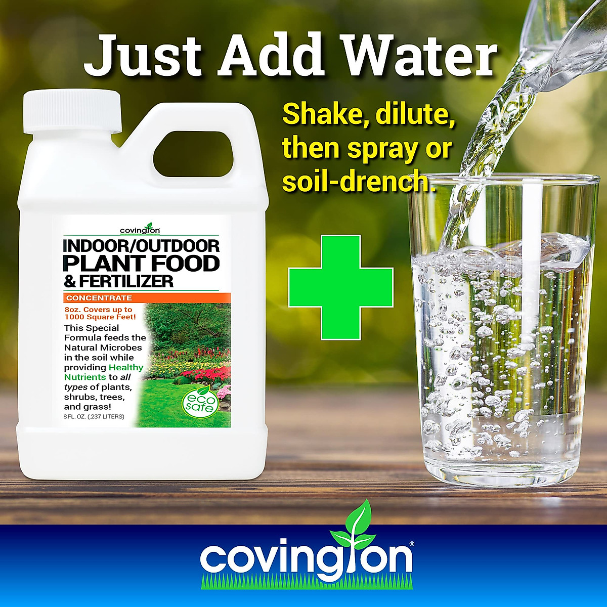 Plant Food & Fertilizer Liquid Concentrate – 8 Oz. Organic Liquid Fertilizer for Vegetables, Fruits, Flowers, and Trees – Year-Round Indoor or Outdoor Organic Plant Fertilizer by Covington Naturals