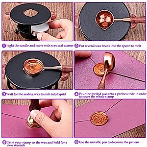 YIPLED Sealing Wax Kit, 728 Pcs Wax Seal Stamp Kit with 24 Color Wax Seal Beads, 2 Pens, Wax Seal Warmer, Wax Stamp Spoon and Candles for Gift & Envelope Sealing, Wedding Invitation