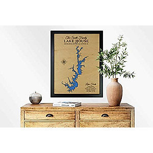 Personalized House Decor Wood Lake Map of Any Lake - Customized Handmade Gifts for Lake House Wall Decor