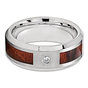 Silly Kings Rose Gold Tungsten Ring,Rose Gold Tungsten Wedding Band,Black Tungsten Ring,Hammered Ring, 13mm