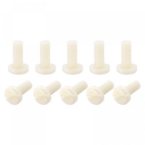 uxcell Nylon Machine Screws, M8x20mm Slotted Pan Head Fasteners Bolts for Electronics, Communications, Equipment, 40Pcs