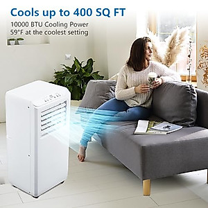 Portable Air Conditioner 3 in 1 with Remote Cool, 10000 BTU(ASHRAE)/6500 BTU (SACC), Dehumidifier & Fan Modes For Home Up To 450 Sq.Ft, Installation Kit For Room, Office, Dorm, Bedroom