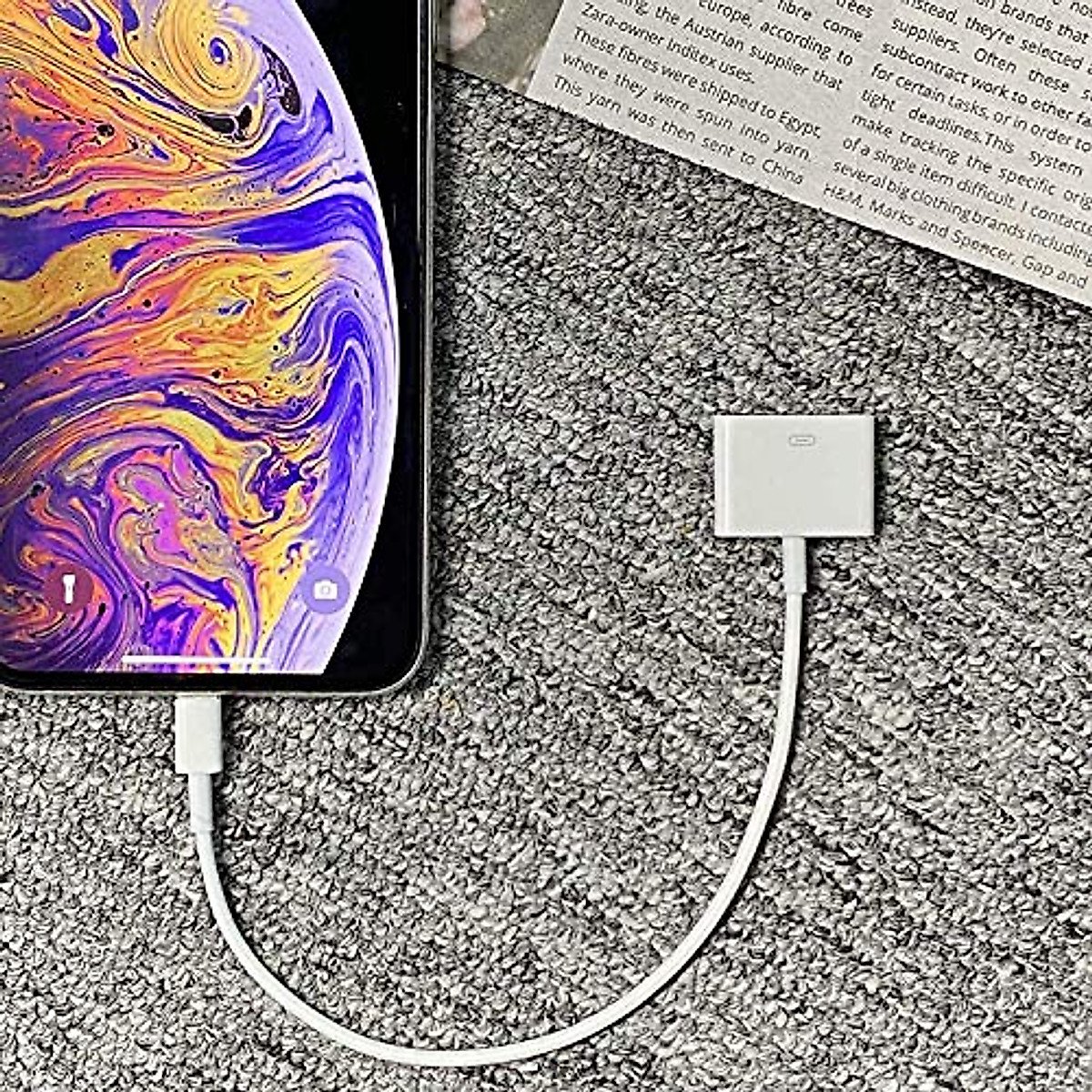 Apple Lightning to 30 Pin Adapter,MFi Certified 8 Pin Male to 30 Pin Female Connector Converter with iPhone Lightning Charger Cable Cord Compatible iPhone 12 11 X 8 7 6P 5S 4S 4 3 3G/iPad/iPod White