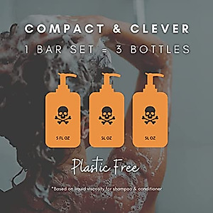 Clever Yoga Wave Natural Shampoo Bar Variety Pack - Handmade, Non-GMO & Vegan, Fresh Citrus, Argan Oil & Unscented Organic Shampoo Bar Set For Shiny Hair for Women & Men, Long-Lasting (80-120 Uses)