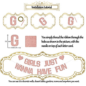 WFKLDF Girls Just Wanna Have Fun Banner Party Decorations Bridal Shower Bachelorette Party Decorations Girls Night Decorations Girls Birthday Party Decor Supplies