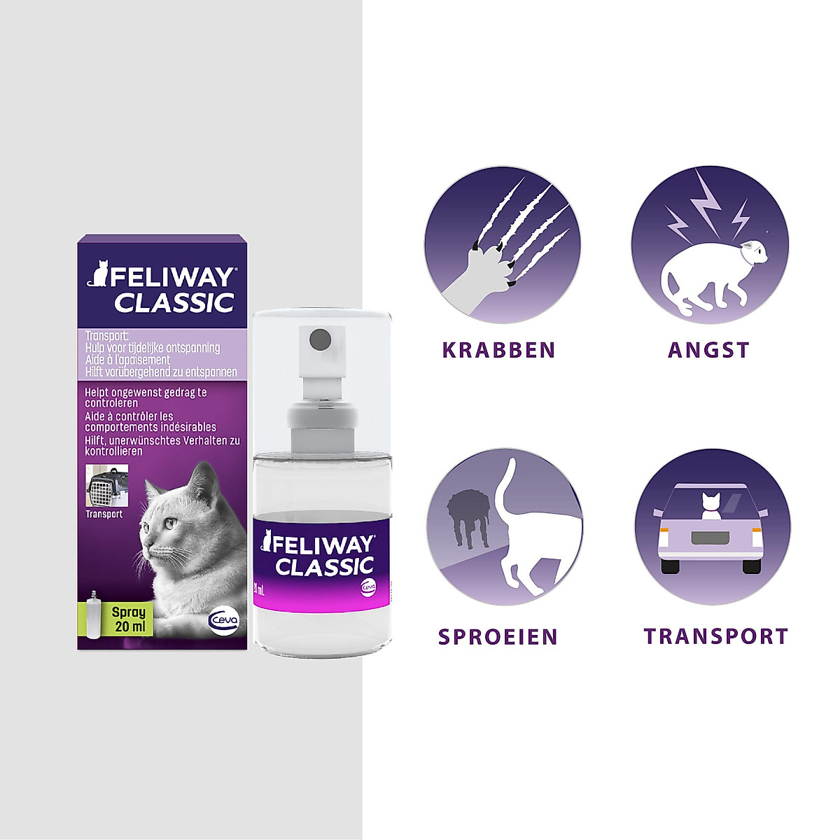 FELIWAY Classic Cat Calming Pheromone Travel Spray (20 mL)