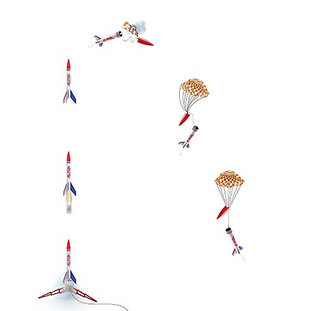 Estes-1225 Alpha Rocket, Each - White, Red and Blue