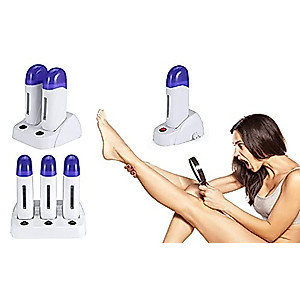 Roll-On Electric Waxing Machine for Painless Hair Removal, Warm Roller Wax Cartridge with Pedestal for Women and Men