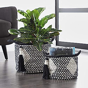 Deco 79 Storage Basket, S/2 11", 9" H, Black