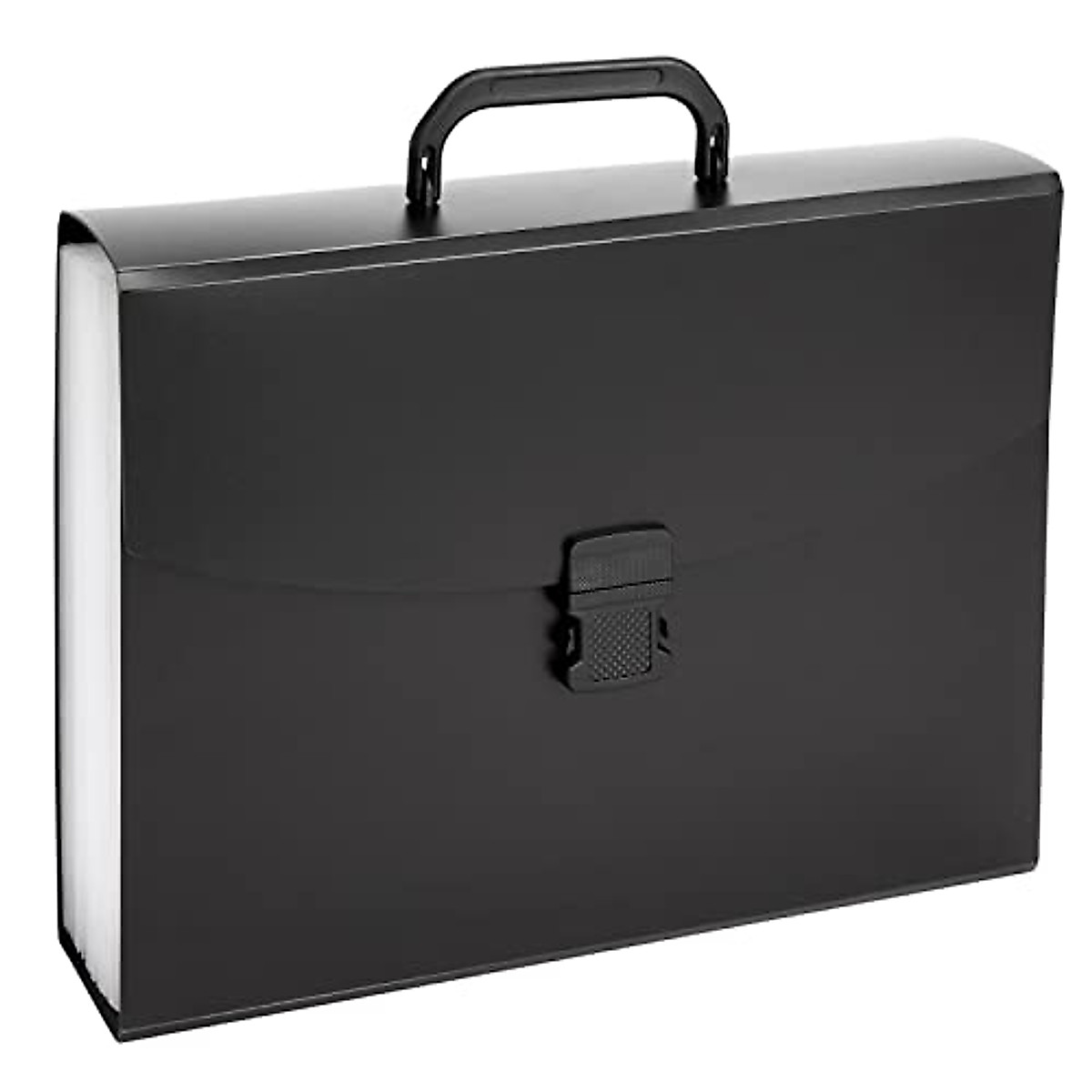 Juvale 25 Pocket Accordion File Organizer with Handle, Alphabetical Tabs, Expandable Portable File Tote for Letter Size Documents, Home, Office (13 x 10 x 3 in), Black